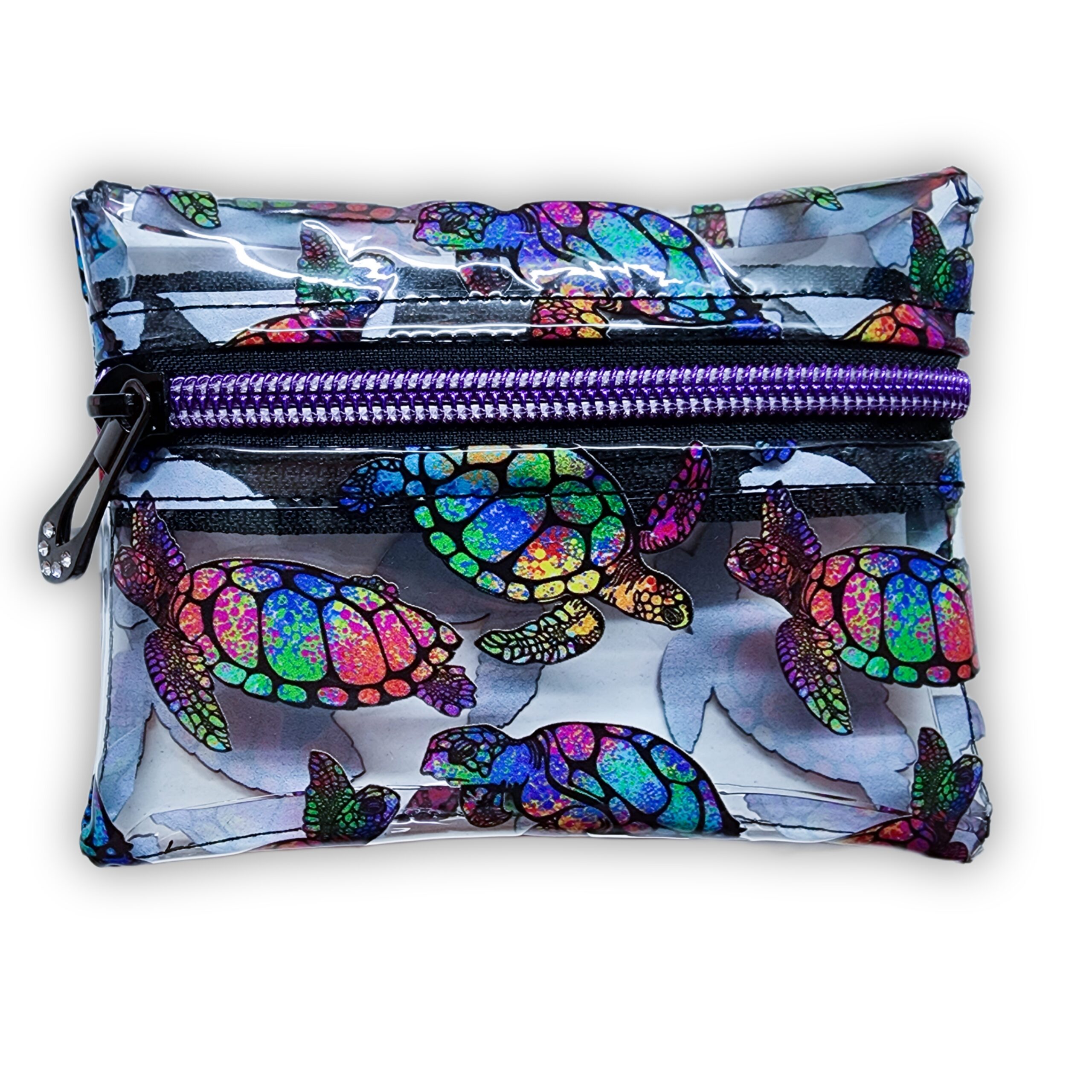 Bubblegum pouch – Clear vinyl-Turtles – Kaela's Creations
